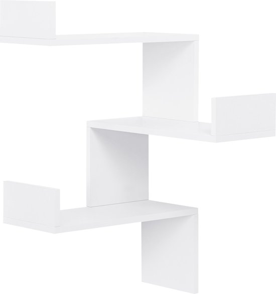 Kamyra® Houten Wandplank - Zwevend Wandrek, Hoekkast - Wit, 45x19.5x73 ...