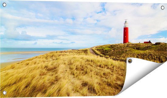 Gards Tuinposter Vuurtoren met Duinen in Texel - 80x40 cm - Tuindoek - Tuindecoratie -... | bol.com