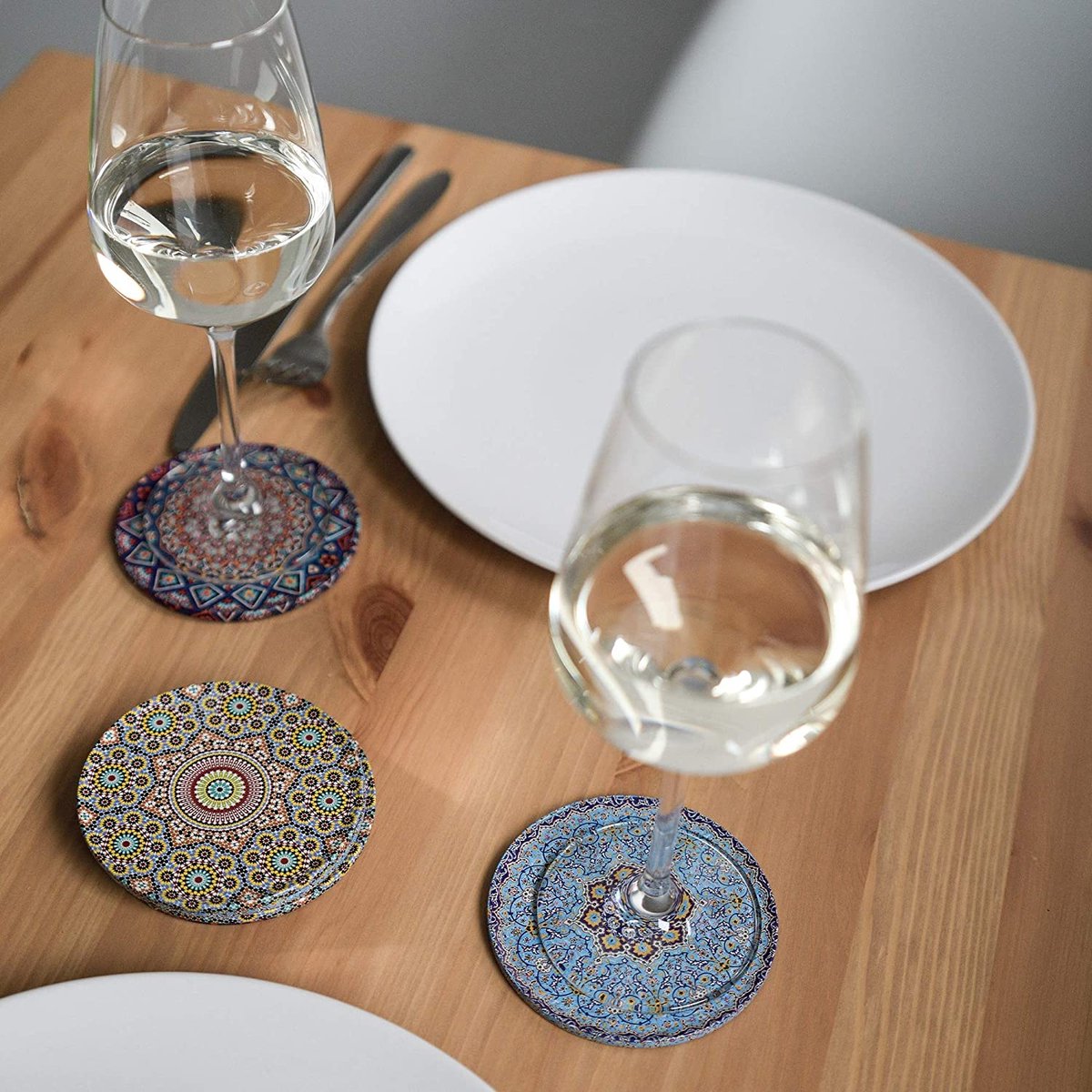 Onderzetters, set van 6 decoratieve onderzetters voor glas, kopjes ...