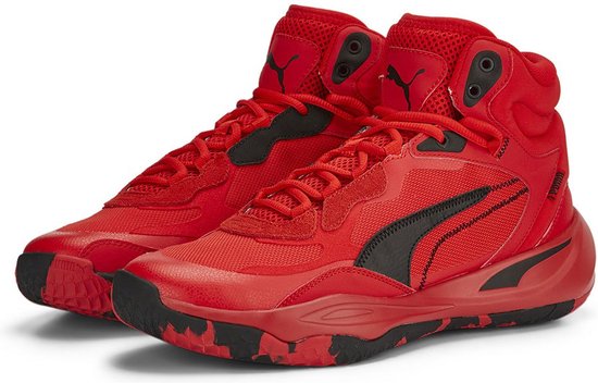 PUMA Playmaker Pro Mid Basketbal Schoenen - For All Time Red - Heren ...