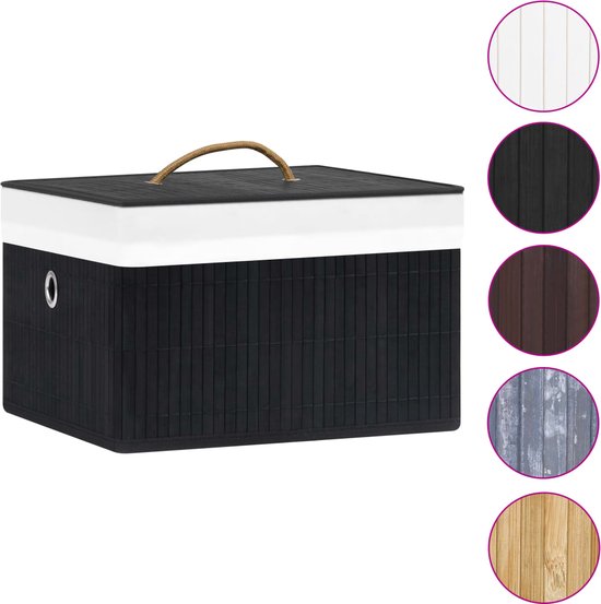 Furniture Limited - Opbergboxen 4 st bamboe zwart | bol.com