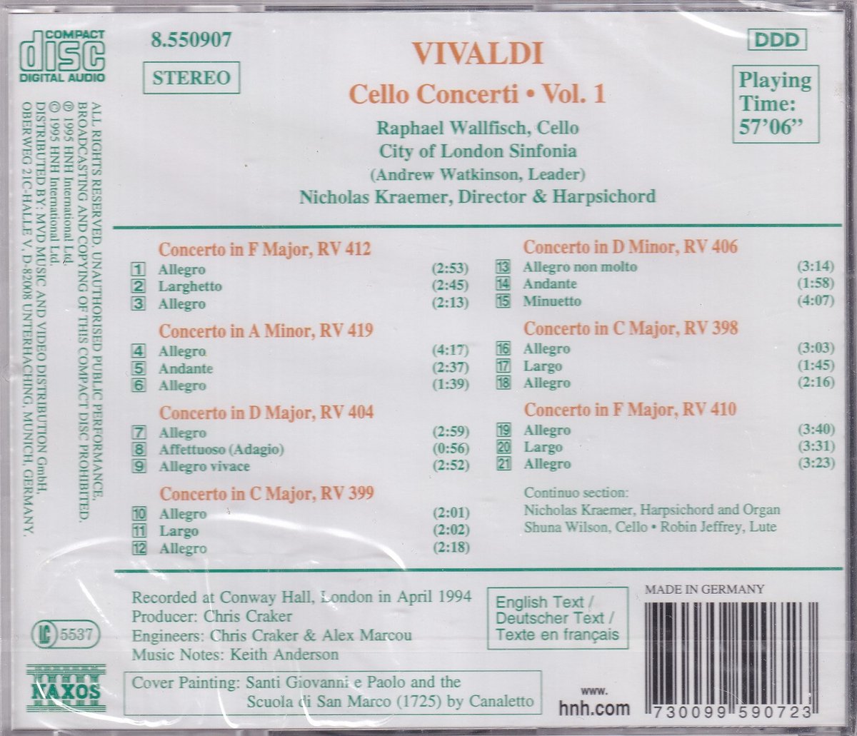 Cello Concerti vol. 1 - Antonio Vivaldi, The Vivaldi Collection - Raphael Wallfisch,... | bol.com