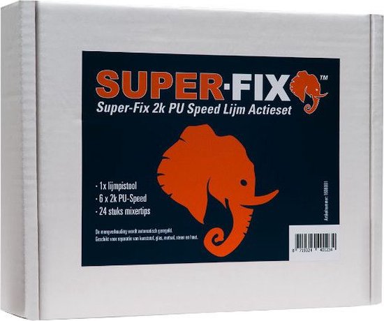 Super-Fix actieset - 2K lijmpistool - 6 x 2K PU Speed 50 ml - 24 ...