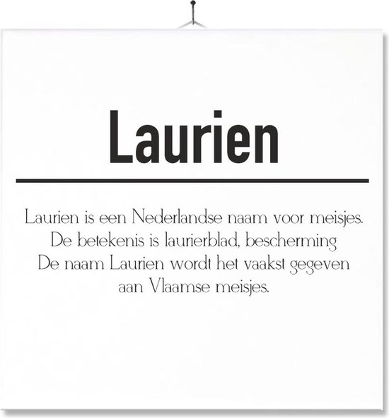 Tegel Met Opdruk | Betekenis | Kado | Cadeau | Met Naam - Laurien | bol