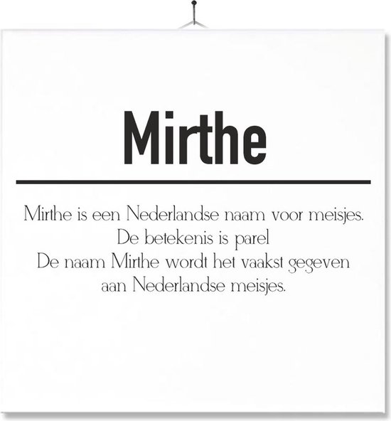 Tegel Met Opdruk | Betekenis | Kado | Cadeau | Met Naam - Mirthe | bol