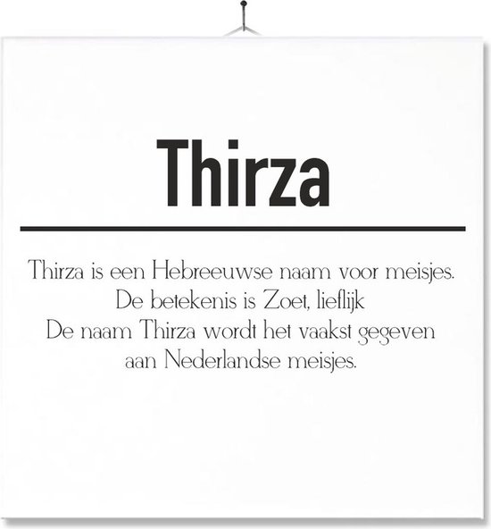 Tegel Met Opdruk | Betekenis | Kado | Cadeau | Met Naam - Thirza | bol
