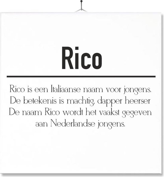 Tegel Met Opdruk | Betekenis | Kado | Cadeau | Met Naam - Rico | bol.com