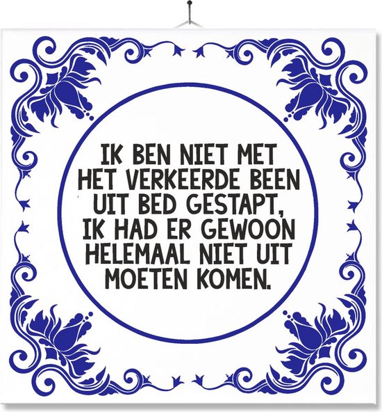 Tegel Met Opdruk | Grappig | Humor | Verjaardag kado | Ik ben niet met ...