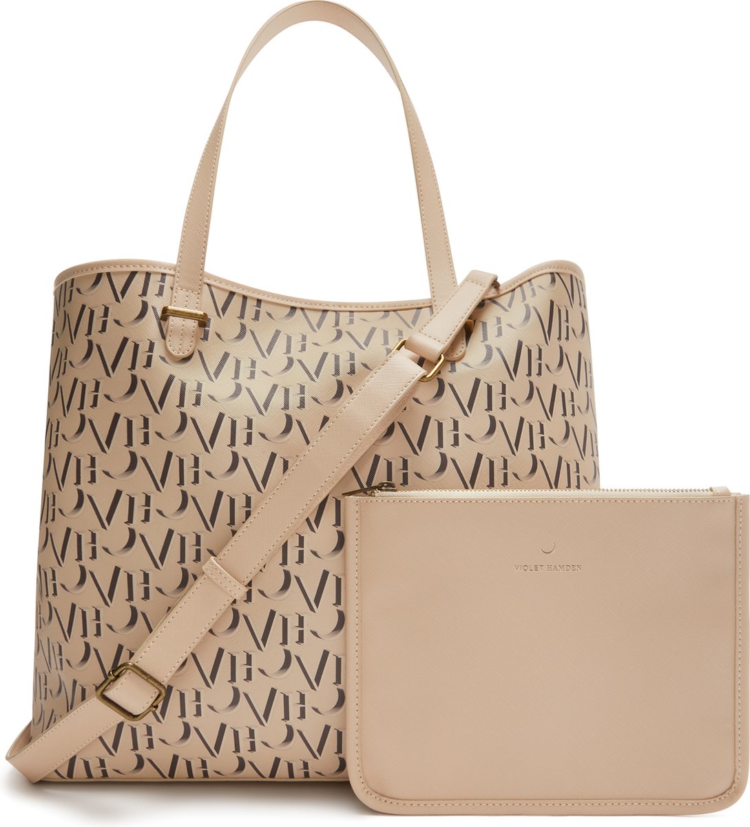 Violet Hamden Essential Bag Dames Shopper Leer - Beige | bol.com