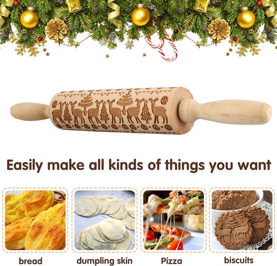 Deegroller hout – houten deegroller - rolhout | bol