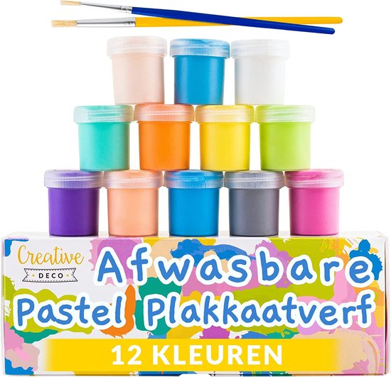 Creative Deco Kinderen Wasbare Verf Verfset | 20 ml x 12 stukken ...