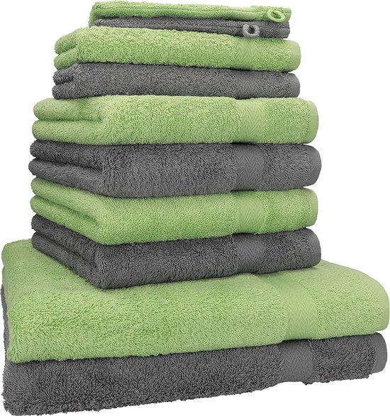 Premium badstof handdoekenset 10-delig - 2x douchehanddoeken - 4x ...