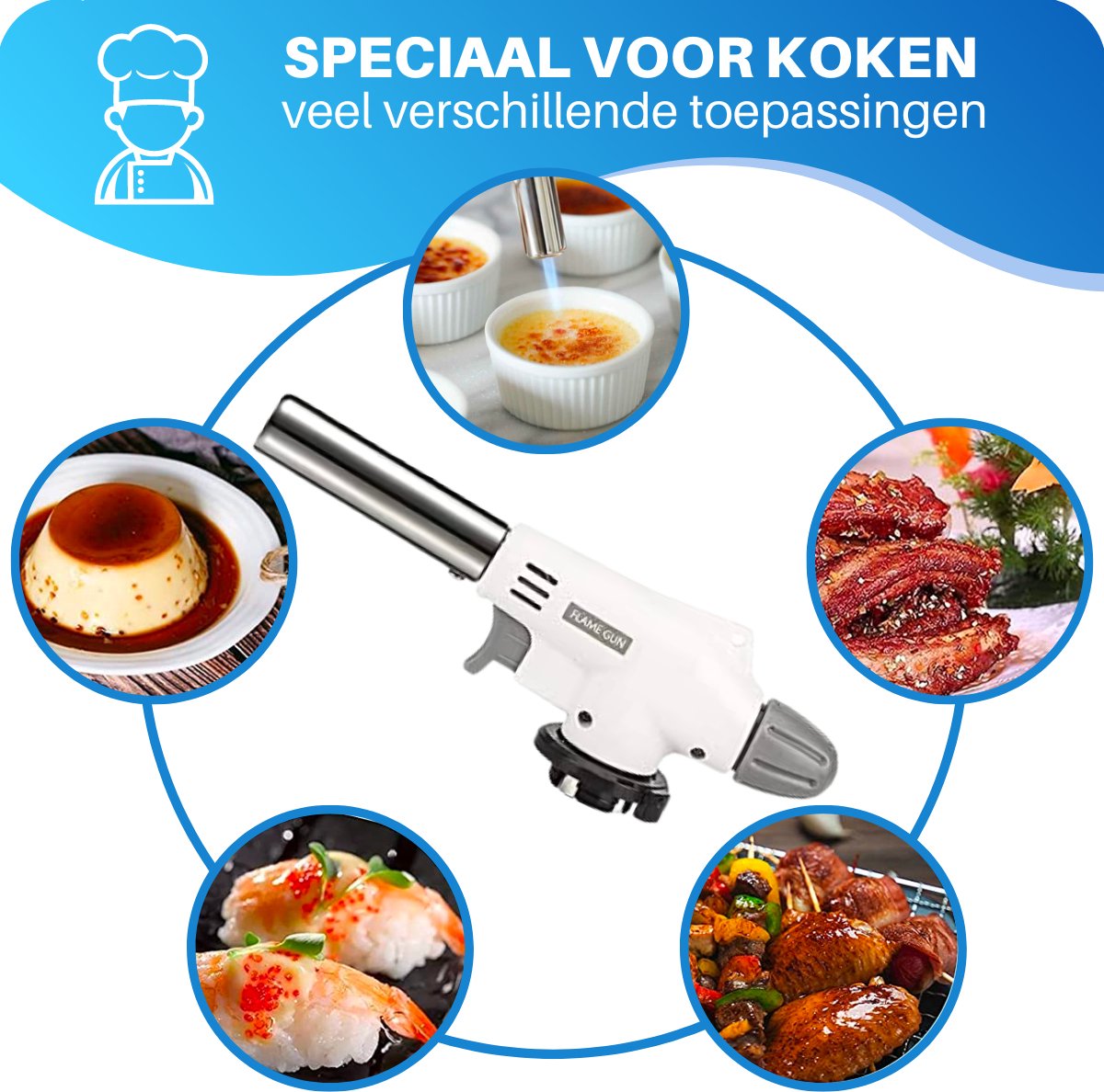 JT Products Gasbrander Crème Brûlée – Butaangas Brander – Keukenbrander ...