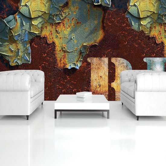 Fotobehang - Vlies Behang - Roest - Roestige Muur - Industrieel - 254 x ...