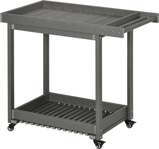 Outsunny Serveerwagen met handdoekhouder 84G-154V00 | bol
