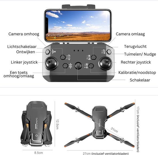 Drones Met Camera Voor Volwassenen - Mini Drone Met 3 Batterijen - Met ...