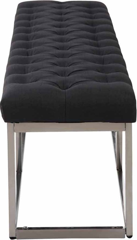 Moderne Halbank Linnie - 150cm zwart - RVS - Bank - Gangbank hout ...