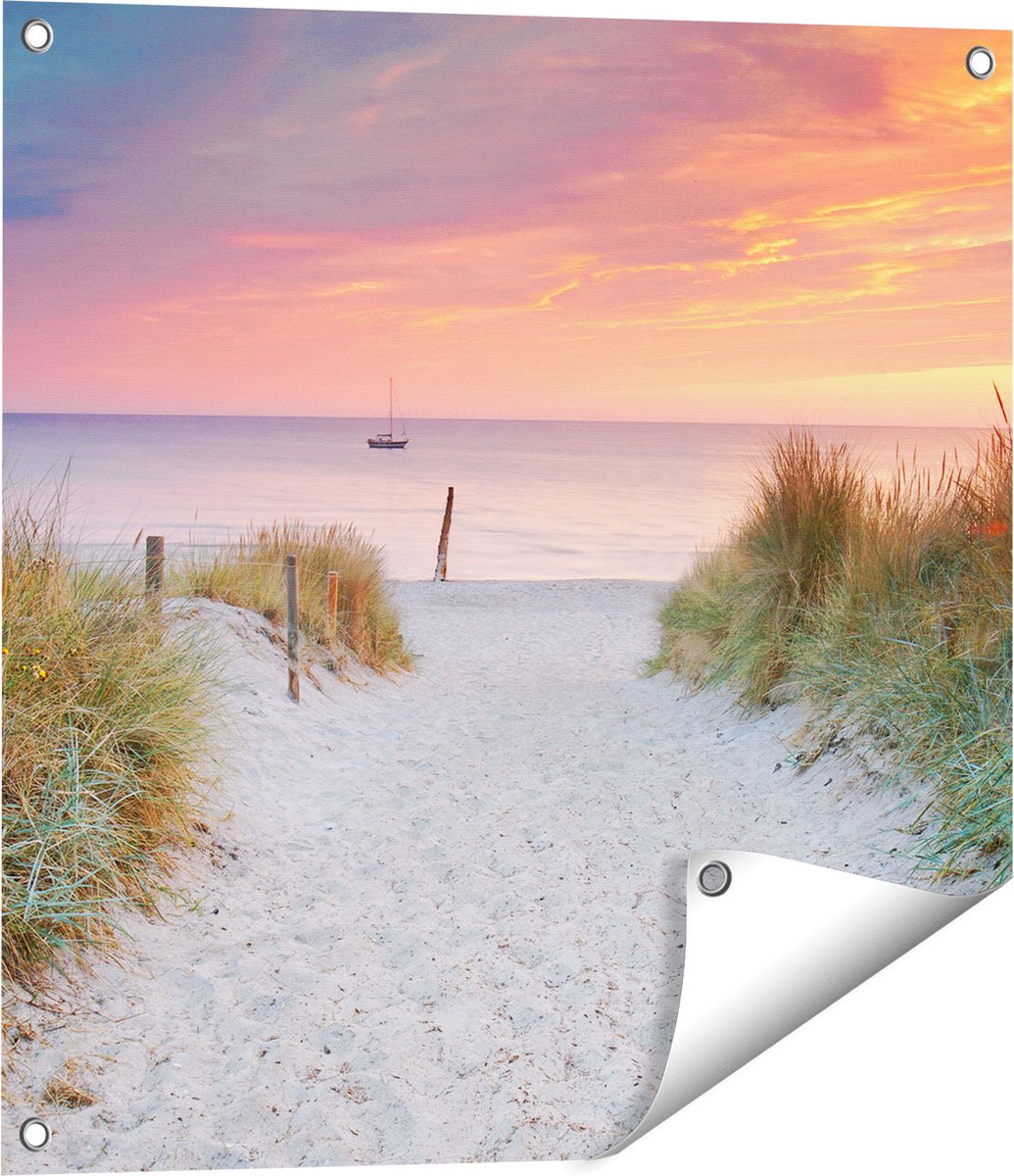 Gards Tuinposter Strand en Duinen bij Zonsondergang - 60x60 cm - Tuindoek -... | bol.com