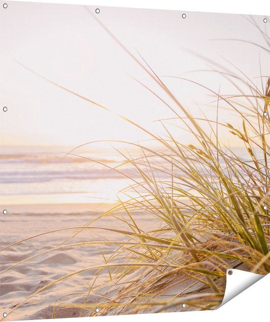 Gards Tuinposter Strand en Duinen tijdens Zonsondergang - 120x120 cm - Tuindoek -... | bol