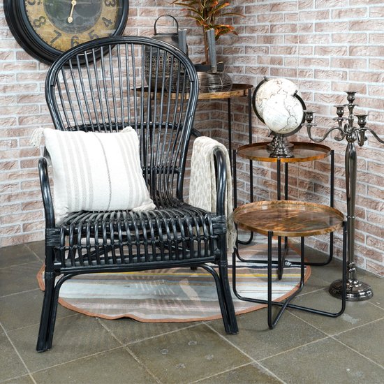 Nonna loungestoel rotan zwart | bol.com