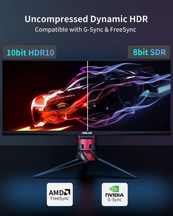 Sounix DisplayPort verlengkabel - DP 1.4 - 8K60Hz - 1 meter - zwart | bol