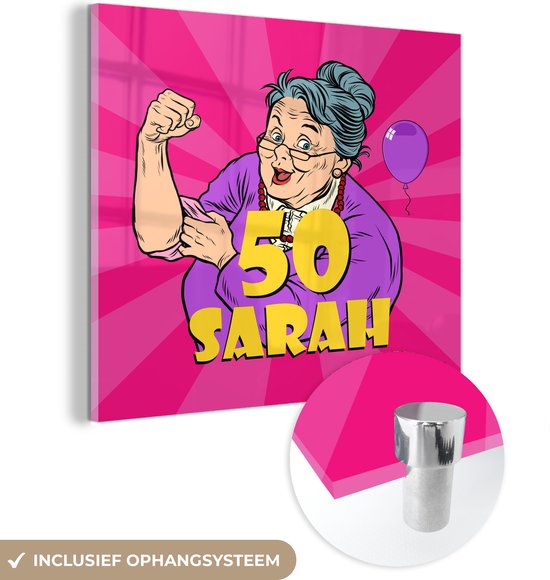 MuchoWow® Glasschilderij 20x20 cm - Schilderij acrylglas - Jubileum ...