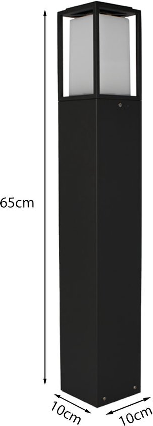 LED Tuinpaal - Sokkel - Staande buitenlamp | 65cm | Antraciet | IP44 ...