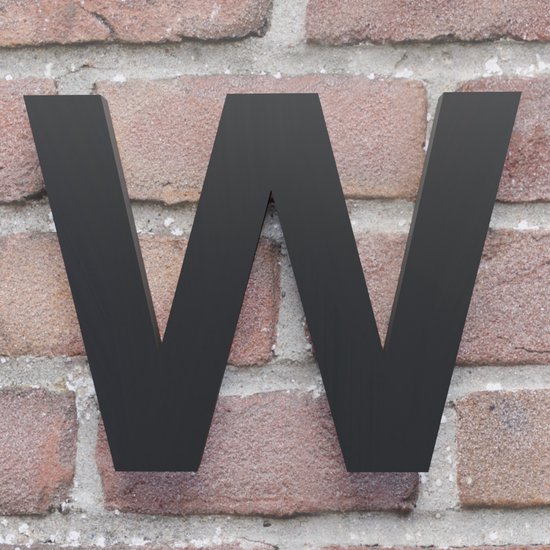 Huisnummer Arial W zwart - Huisnummerbord - 15 cm - blinde bevestiging ...