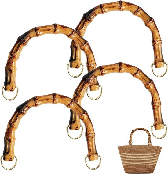 Bamboo Handbag Handles 4 Pcs 15.5 cm U-Shaped Handles for Bags - DIY ...