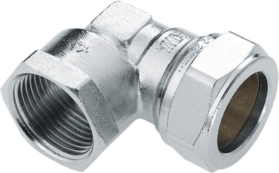 Bonfix knelkoppeling - knie - binnendraad - 1/2 x 15mm - Vertint Messing | bol