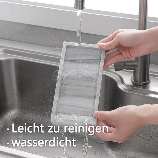 Decoratief Marmeren Dienblad 20 x 10 cm - Rechthoekig (Wit) | bol