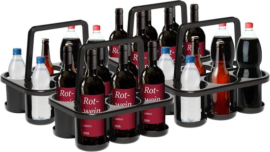 Novaliv 4X Flessendrager voor 24 Flessen - Stabiele Houding ...