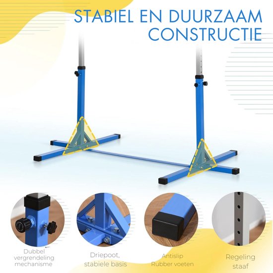 LifeStages - Gymnastiekstang - Gymnastiek rekstok 13 niveaus In hoogte ...