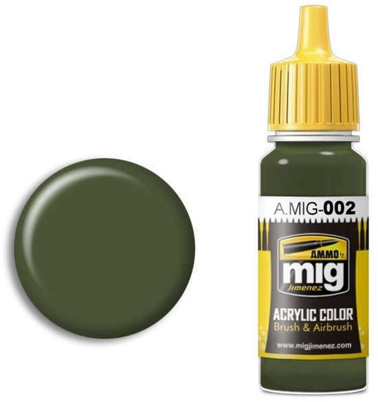 AMMO MIG Hobbyverf Acrylverf - MIG 0002 Olive Green Opt. 2 RAL 6003 ...