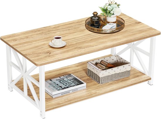 Design Salontafel met Ronde Hoeken en X-Frame Onderstel voor Woonkamer ...