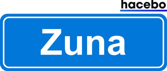Hacebo - Plaatsnaam Sticker - 29x10 CM - Zuna sticker - Verkeersborden ...
