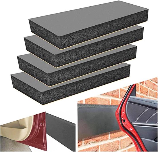 Zelfklevende muurbescherming voor autodeur 30 x 10 x 3 cm - Set van 4 ...