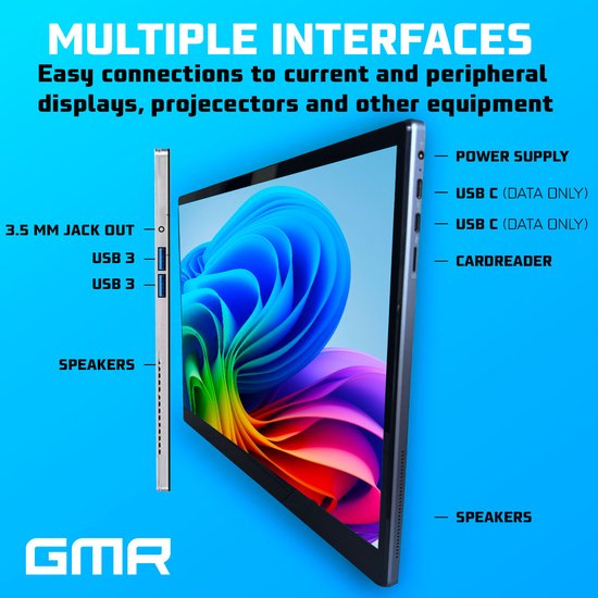 GMR Windows 11 Tablet - 16 inch QHD Touchscreen - 16GB RAM - 512GB SSD ...