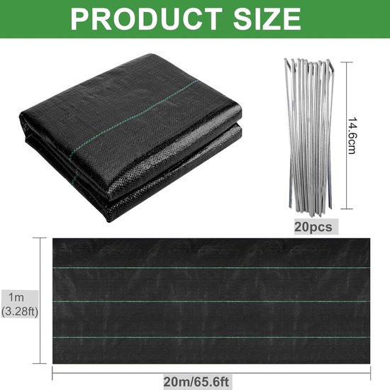 Titel suggestie: Garden cloth 1 m x 20 m - 20 m² weed fleece for water ...