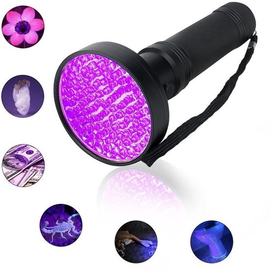 Geschikt voor Krachtige 100 LED UV-zaklamp, UV-zaklamp 395nm Black ...