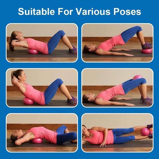 Kleine pilatesbal 3 stuks yogabal 20 cm met opblaasbaar rietje voor ...