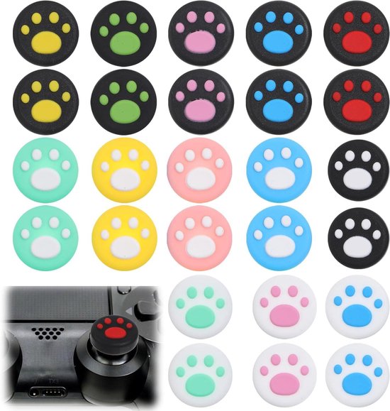 Thumb Grip Set - 28pcs Cute Cat Claw Design - Soft Silicone Caps for ...