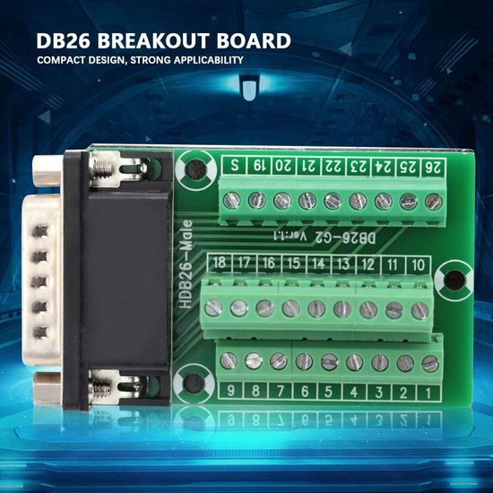 26-pins DB25 Board Module Mannelijke Adapter Naar PCB-terminalconnector ...