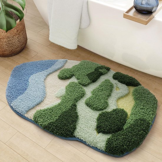 Zachte en Absorberende Badmat 50 x 80 cm - Antislip Groene ...