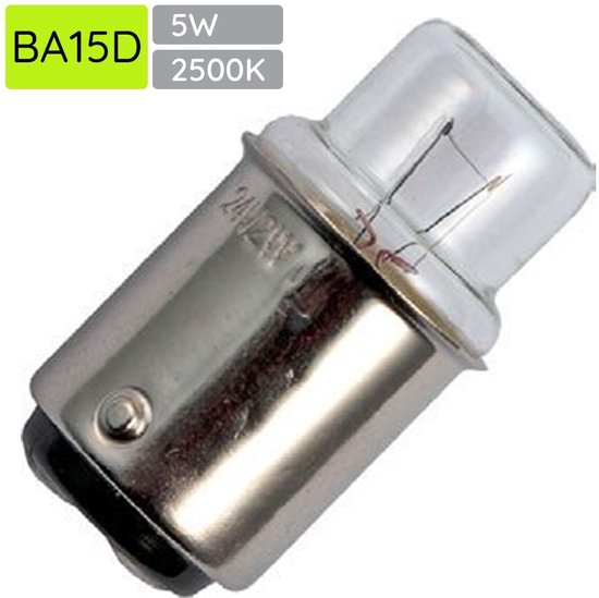 Signaallamp Ba15d 24V 5W - 208 mAh - Per stuk - T14 Gloeilamp Ø14mm - 30mm - 2500K -... | bol