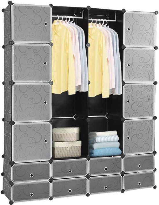 Modulaire Opvouwbare Kledingkast met 16 Kubussen - Duurzaam ...