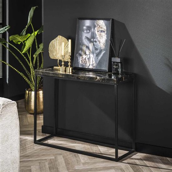 Sidetable Industrieel Teakhout en Staal - 100 cm x 35 cm x 75 cm - Side ...