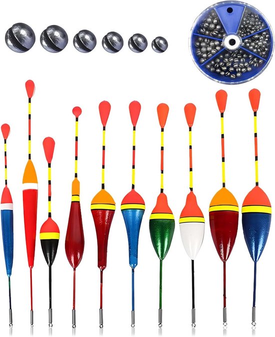 10 stuks dobbers hengeldobbers met looddobber forelzwemmer drijver voor ...