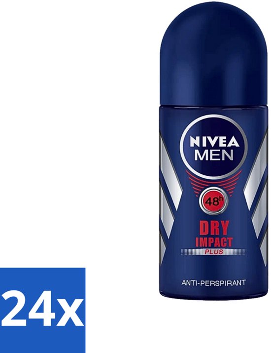 Nivea - Deo Roll-On - Men - Dry Impact - Anti-Transpirant - 50 ml - Voordeelverpakking... | bol