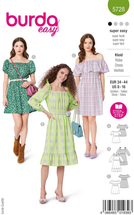 Burda Naaipatronen Dames - Maat 44/Maat 42/Maat 40/Maat 38/Maat 36/Maat ...